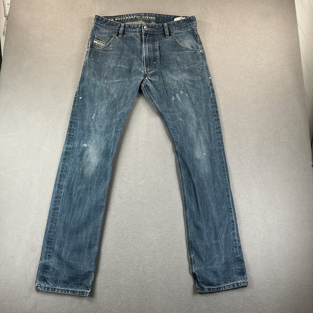Diesel Krooley Jeans Men 33 Tapered Distressed Paint … - Gem